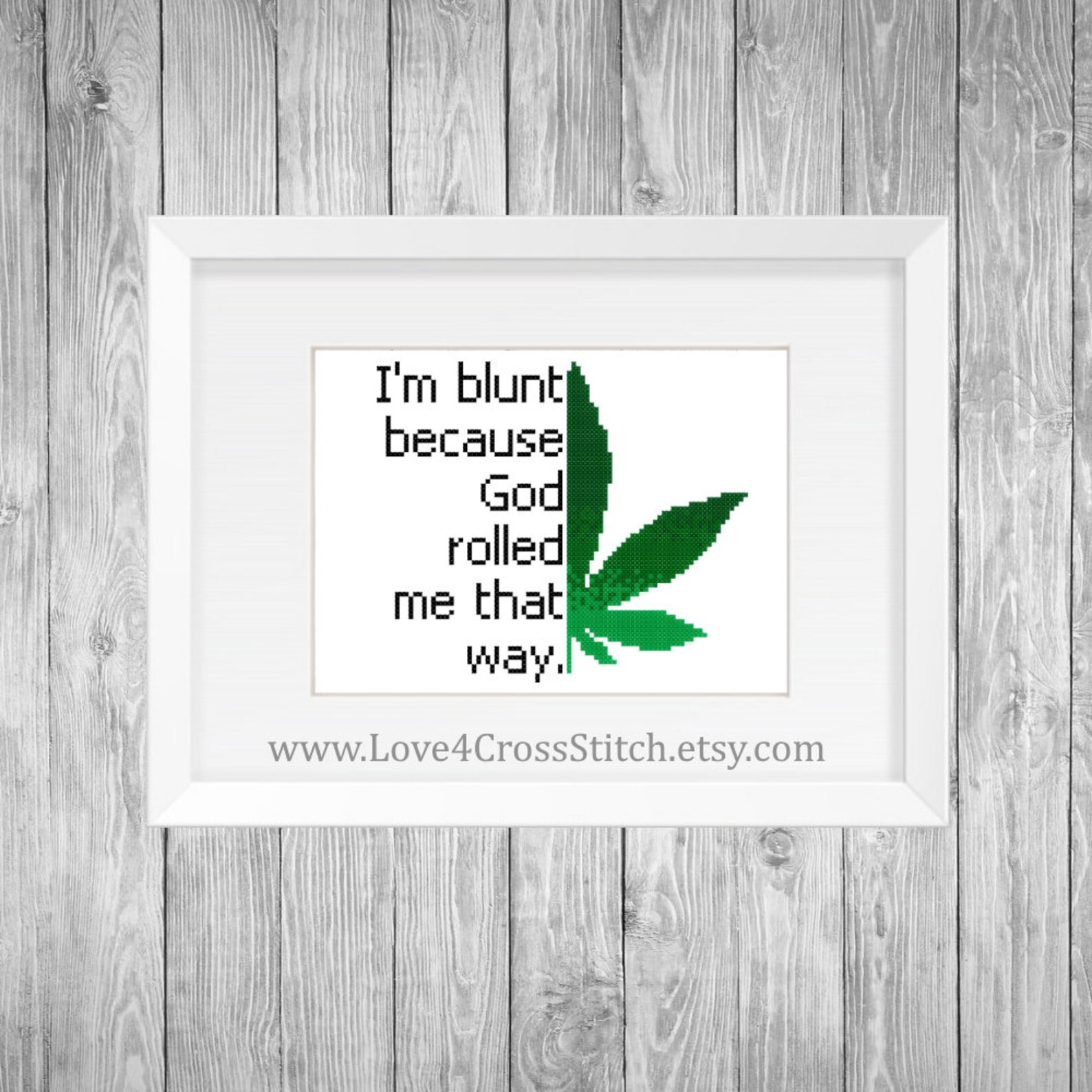 Weed Cross Stitch Pattern Funny Blunt Cross Stitch Pattern - Etsy