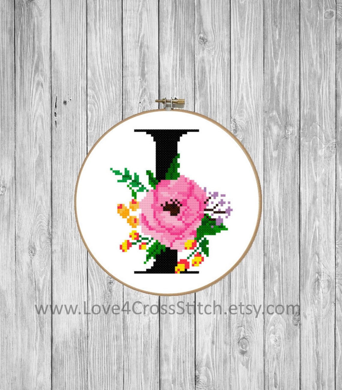 Letter I Monogram Cross Stitch Pattern Modern Cross Stitch | Etsy