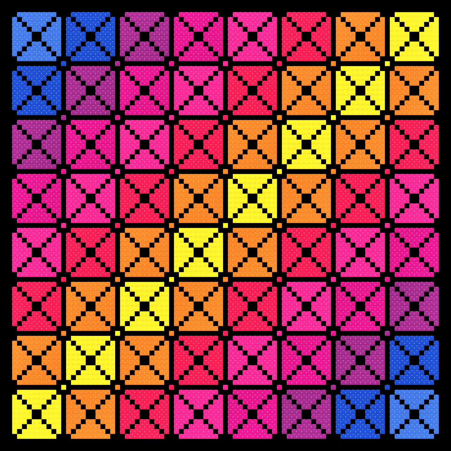 Square Cross Stitch Pattern Modern Geometric Squares Cross - Etsy