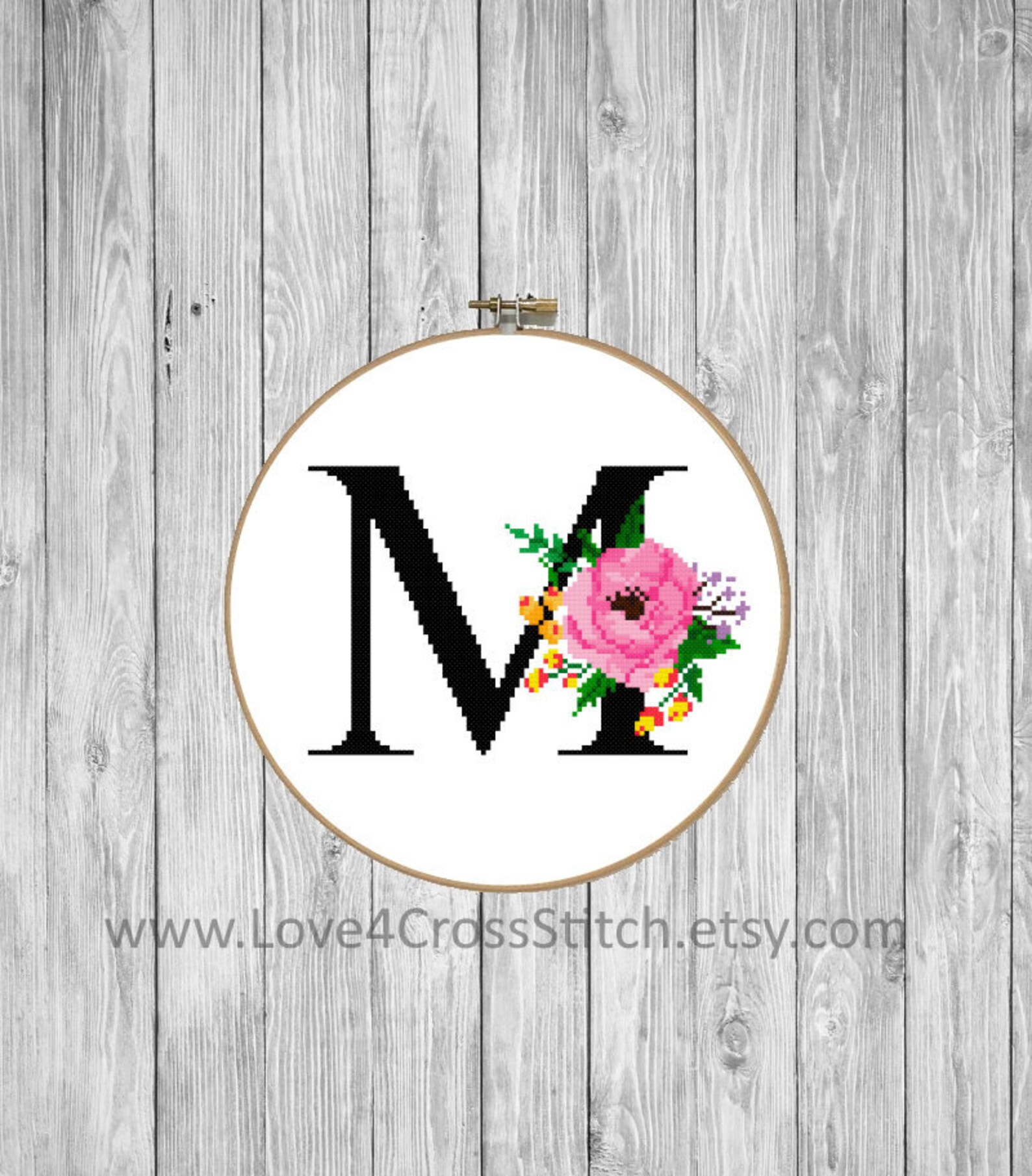 Letter M Monogram Cross Stitch Pattern Cross Stitch Letter M - Etsy