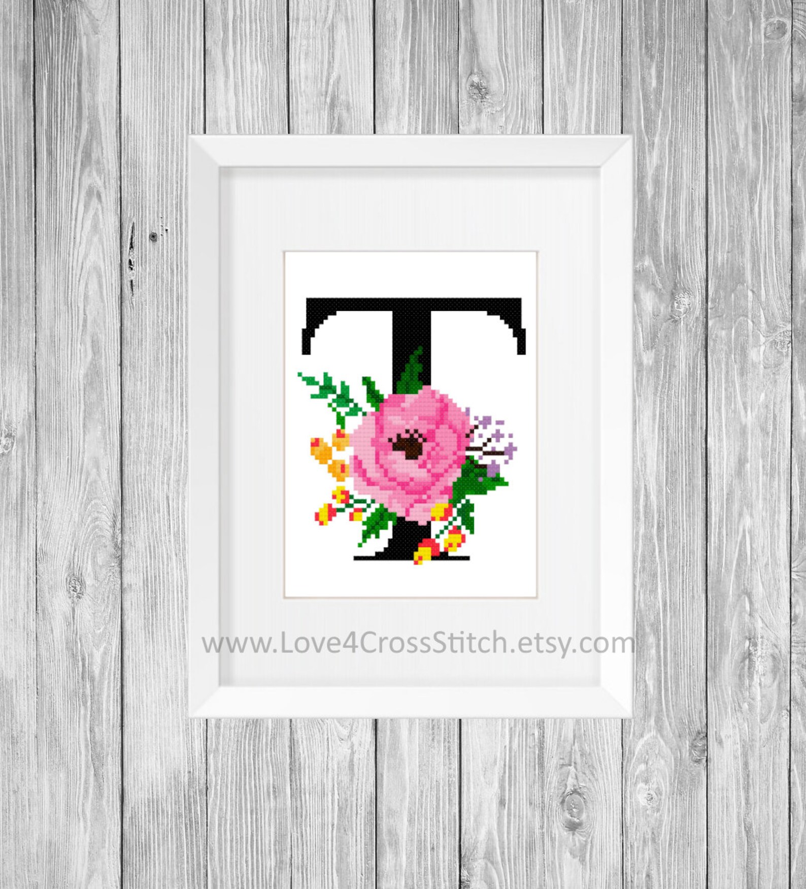 Letter T Monogram Cross Stitch Pattern Cross Stitch Pattern - Etsy