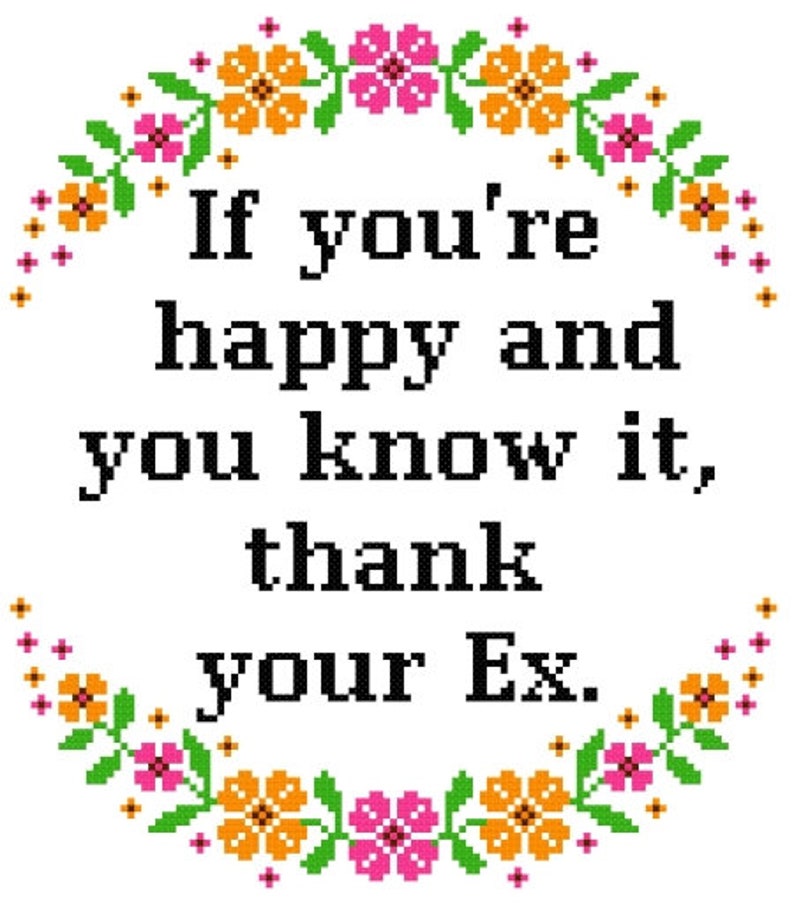 Thank Your Ex Cross Stitch Pattern Funny Divorce Cross - Etsy
