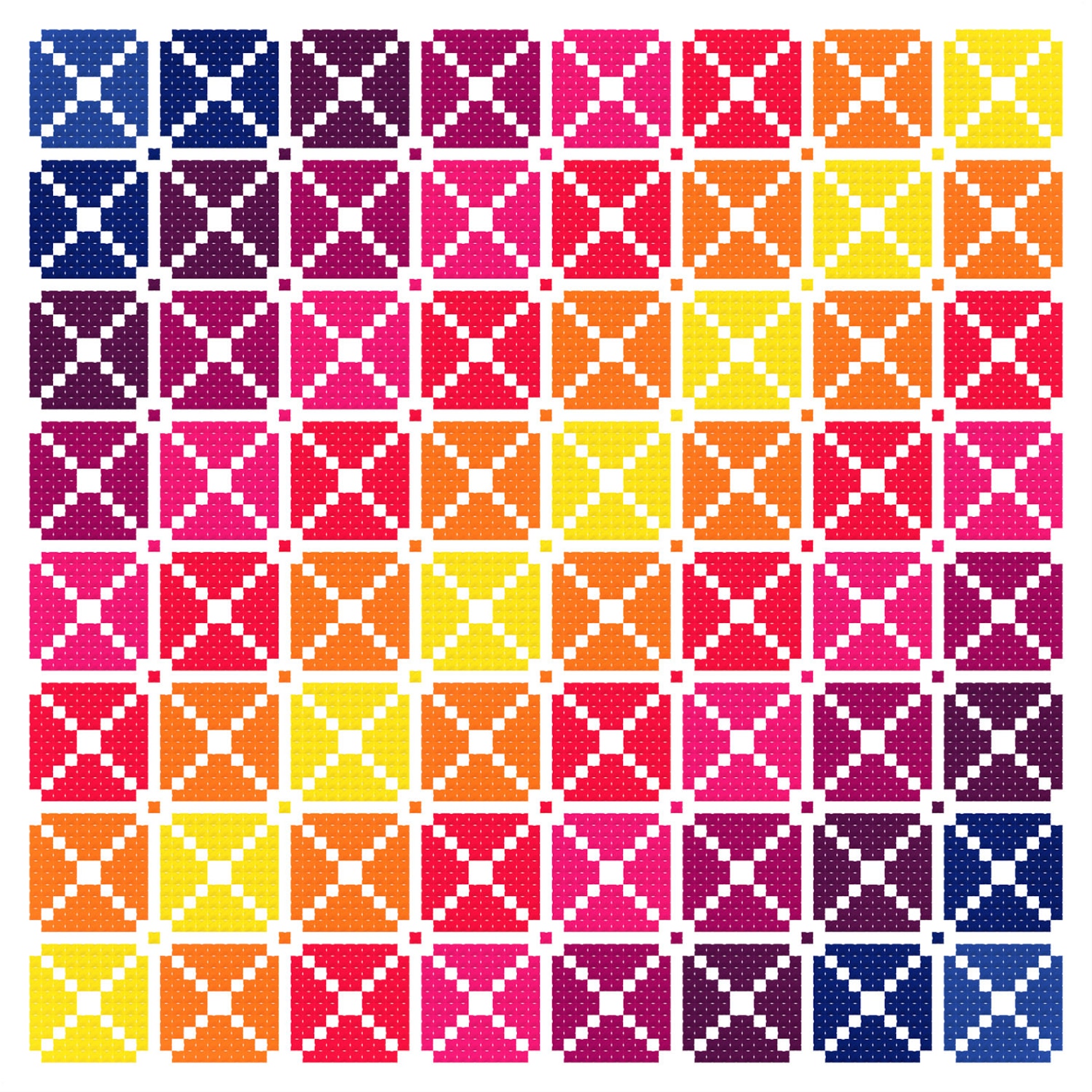 Square Cross Stitch Pattern Modern Geometric Squares Cross - Etsy