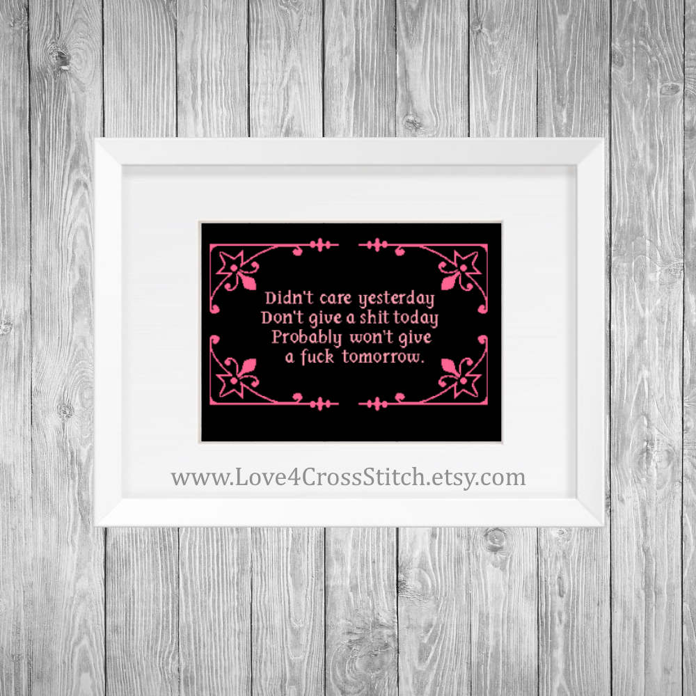 Funny Quote Cross Stitch Pattern Modern Rude Cross Stitch - Etsy
