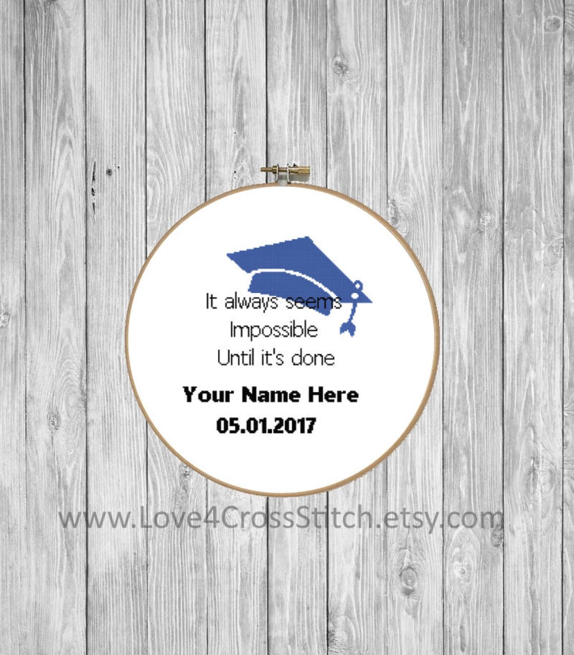 Custom Graduation Cross Stitch Pattern Modern Custom Cross - Etsy