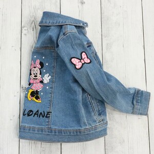 Girls Pink Embroidered Disney Jacket With Swarovski Crystals, Minnie ...