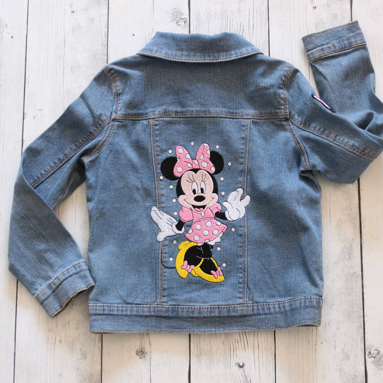 Girls Pink Embroidered Disney Jacket With Swarovski Crystals - Etsy
