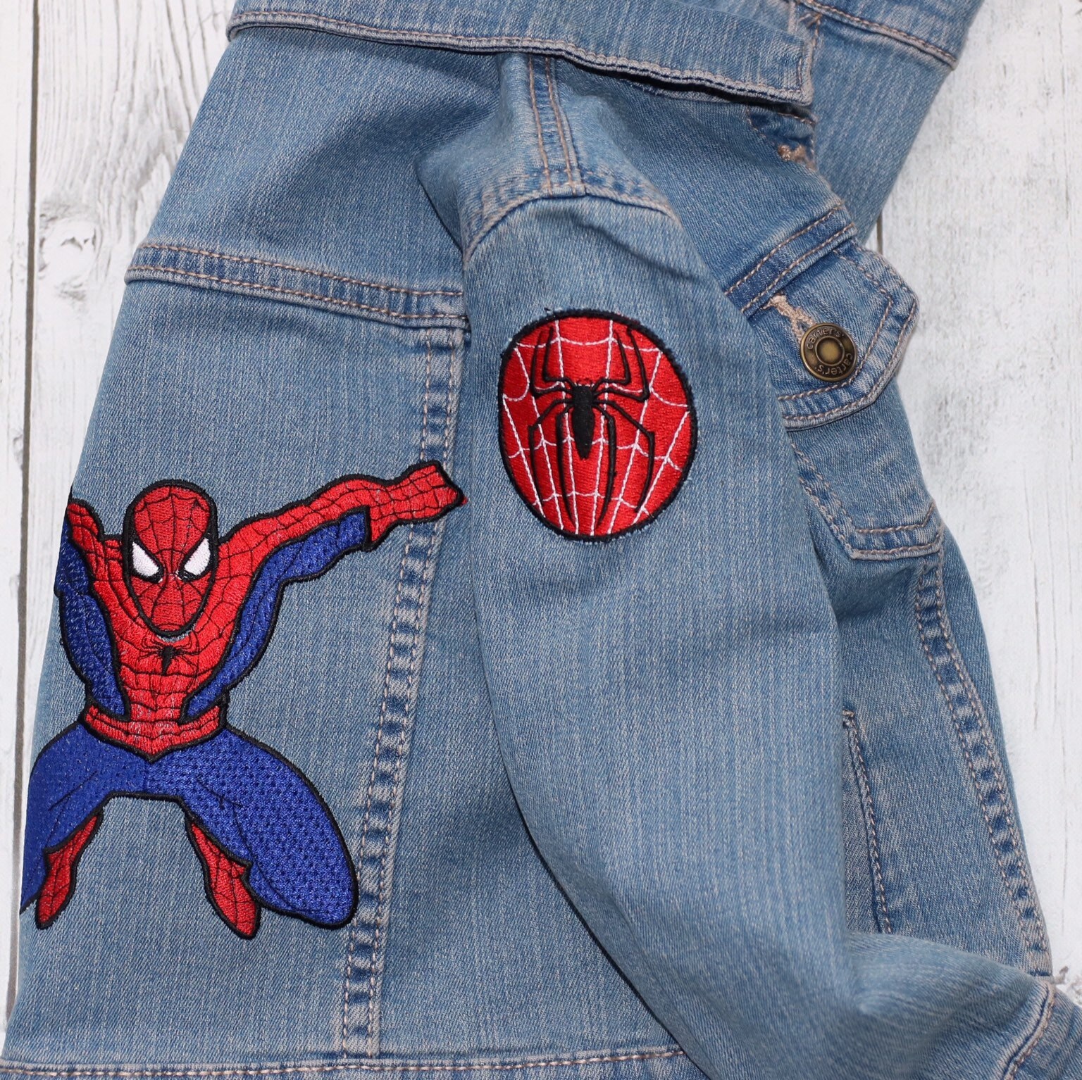 Kids Embroidered Denim Spiderman Jacket Marvel Comics Outfit - Etsy