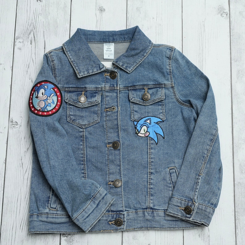 Sega Sonic Embroidered Denim Jacket Hedgehog Jacket Hedgehog - Etsy