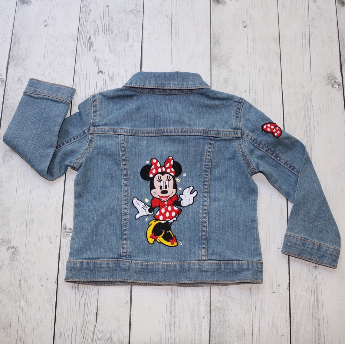 Girls Red Embroidered Disney jacket geniune Swarovski | Etsy