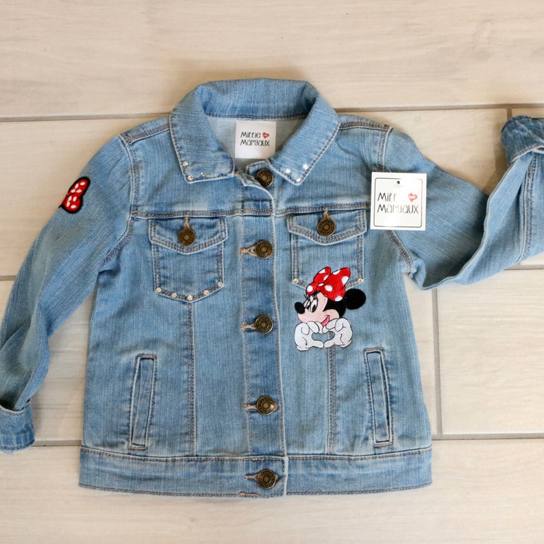 Girls Red Embroidered Disney Jacket Rhinestone Crystals | Etsy