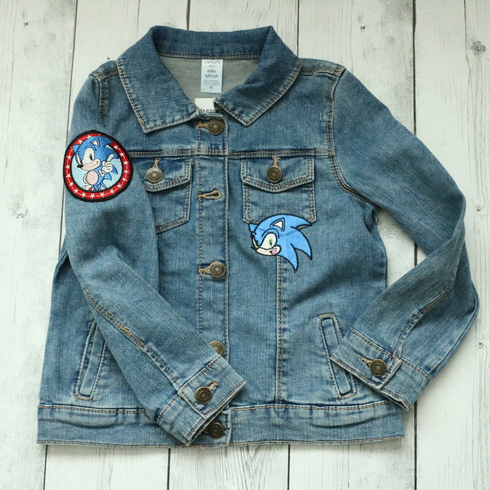 Sega Sonic Embroidered Denim Jacket Hedgehog Jacket Hedgehog - Etsy