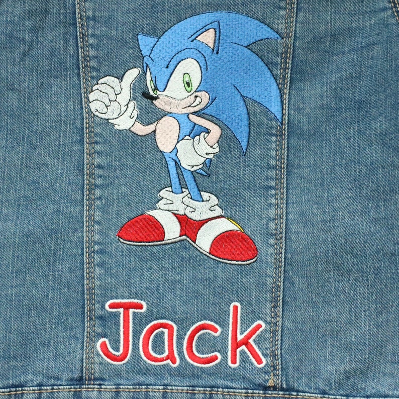 Sega Sonic Embroidered Denim Jacket Hedgehog Jacket Hedgehog - Etsy