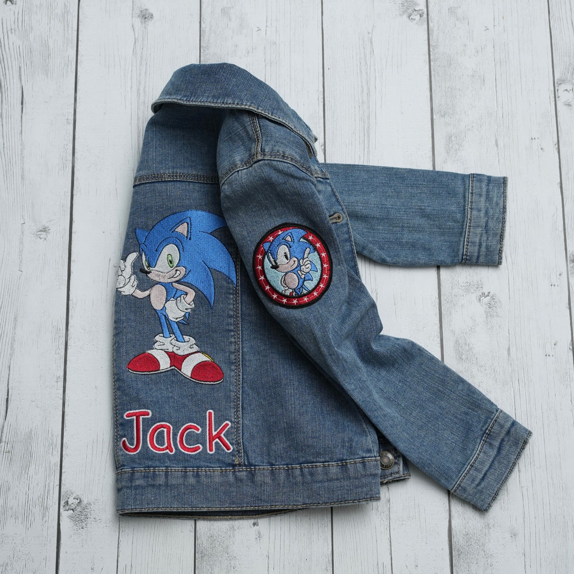 Sega Sonic Embroidered Denim Jacket Hedgehog Jacket Hedgehog - Etsy