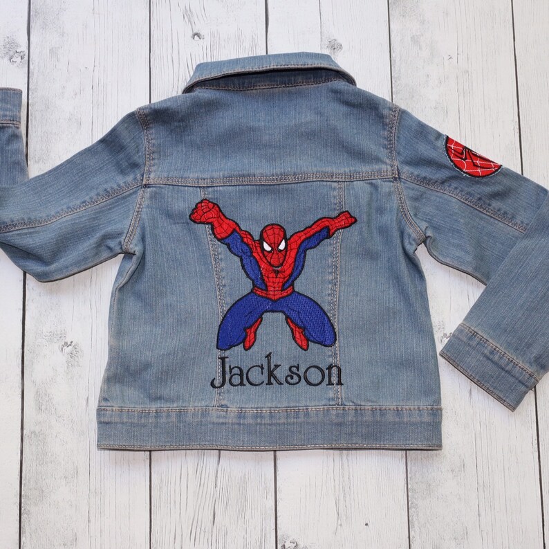 Kids Embroidered Denim Spiderman Jacket Marvel Comics Outfit - Etsy