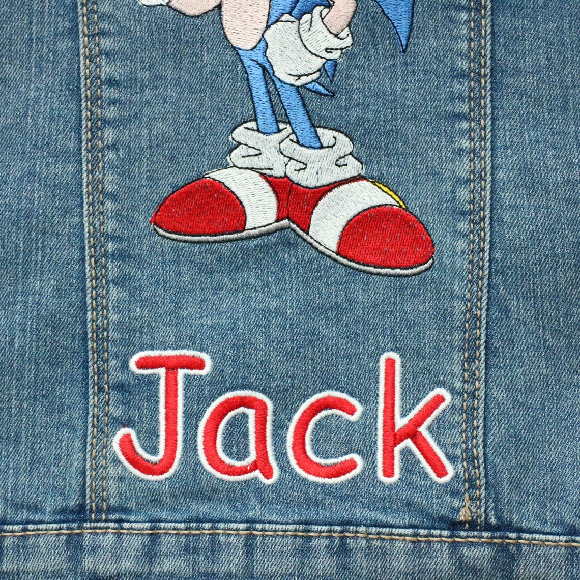 Sega Sonic Embroidered Denim Jacket Hedgehog Jacket Hedgehog - Etsy