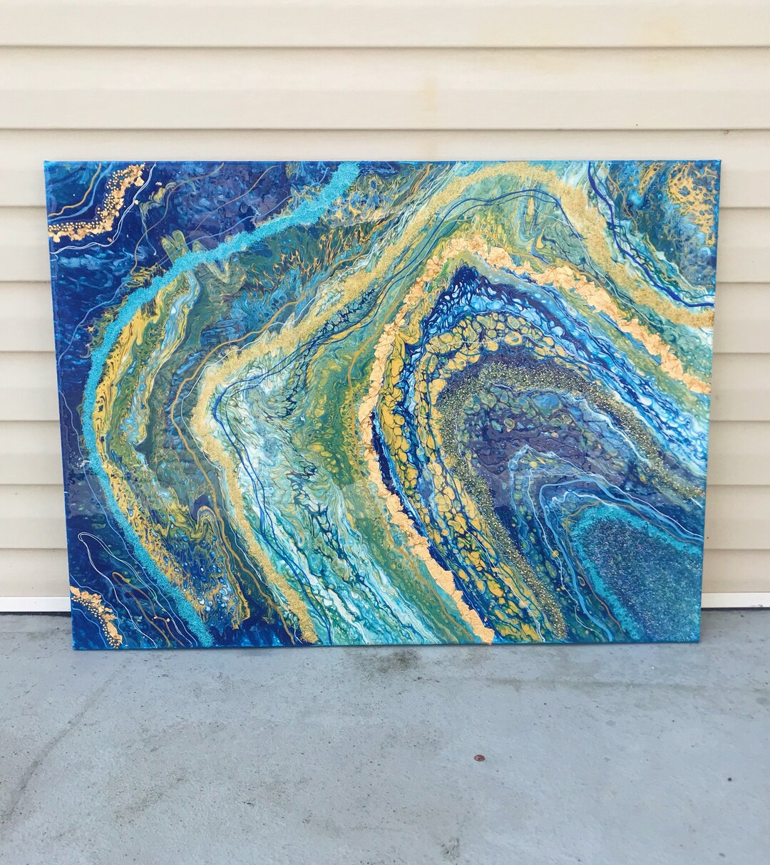 Custom Geode Abstract Canvas, Large Gemstone Wall Art - Etsy