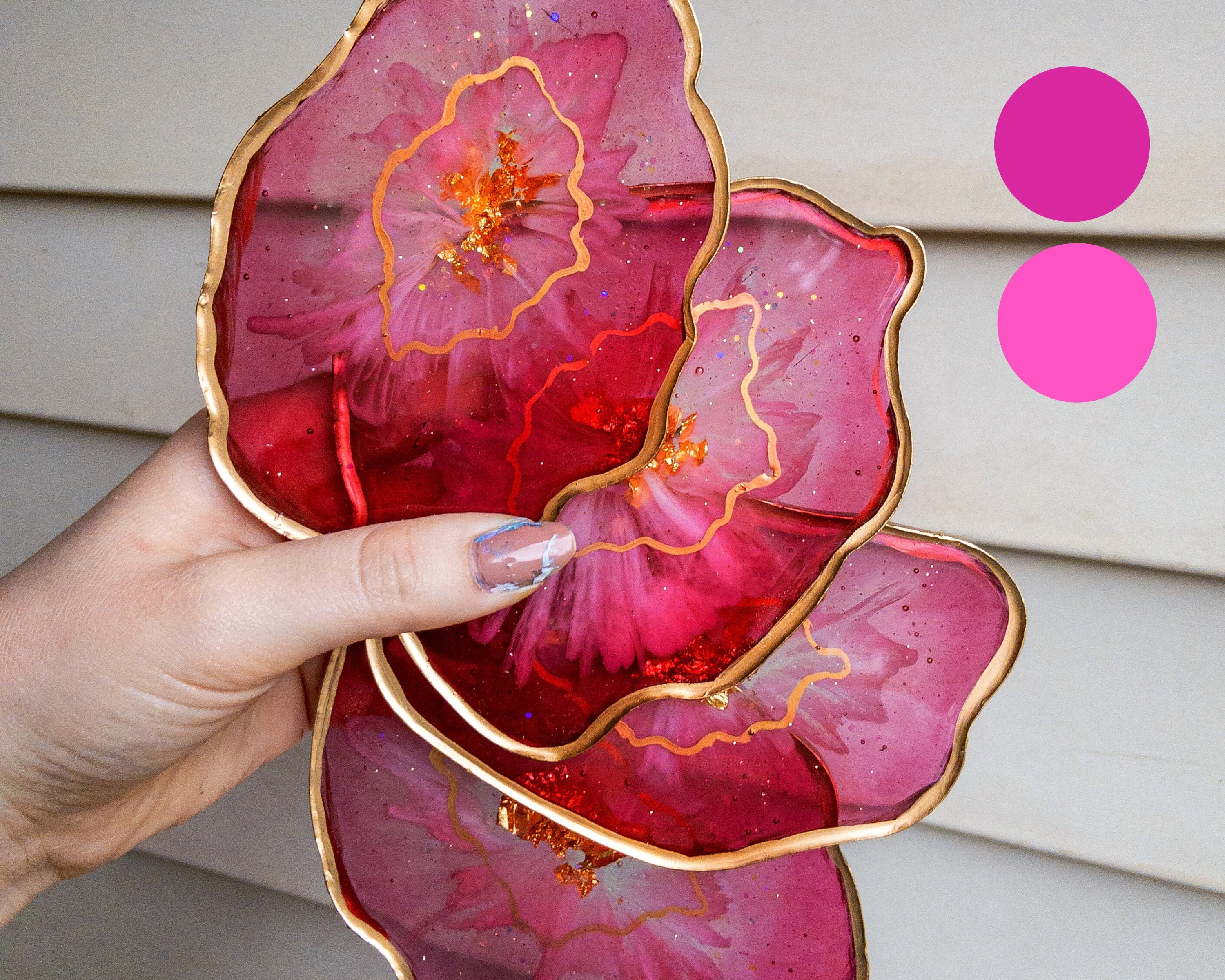 Custom Resin Geode Coasters, Agate Slice Coaster Set, Personalized ...