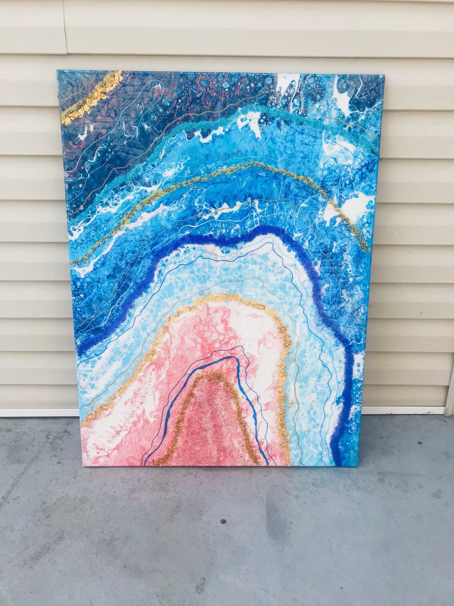 Custom Geode Abstract Canvas, Large Gemstone Wall Art - Etsy