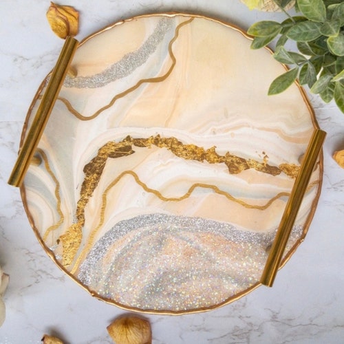 Custom Resin Geode Tray Agate Slice Coffee Table Tray Geode | Etsy