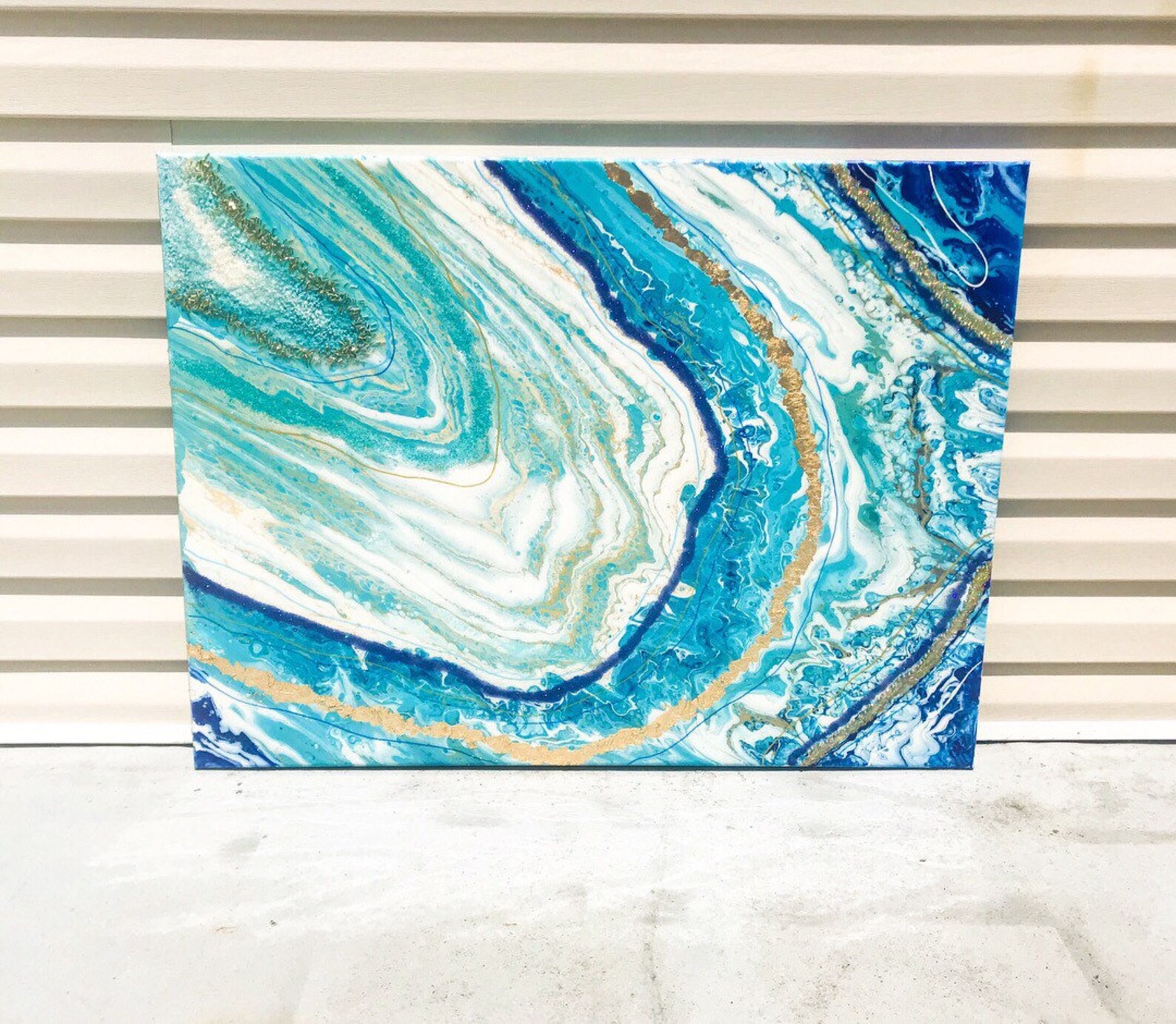 Custom Geode Abstract Canvas, Large Gemstone Wall Art - Etsy