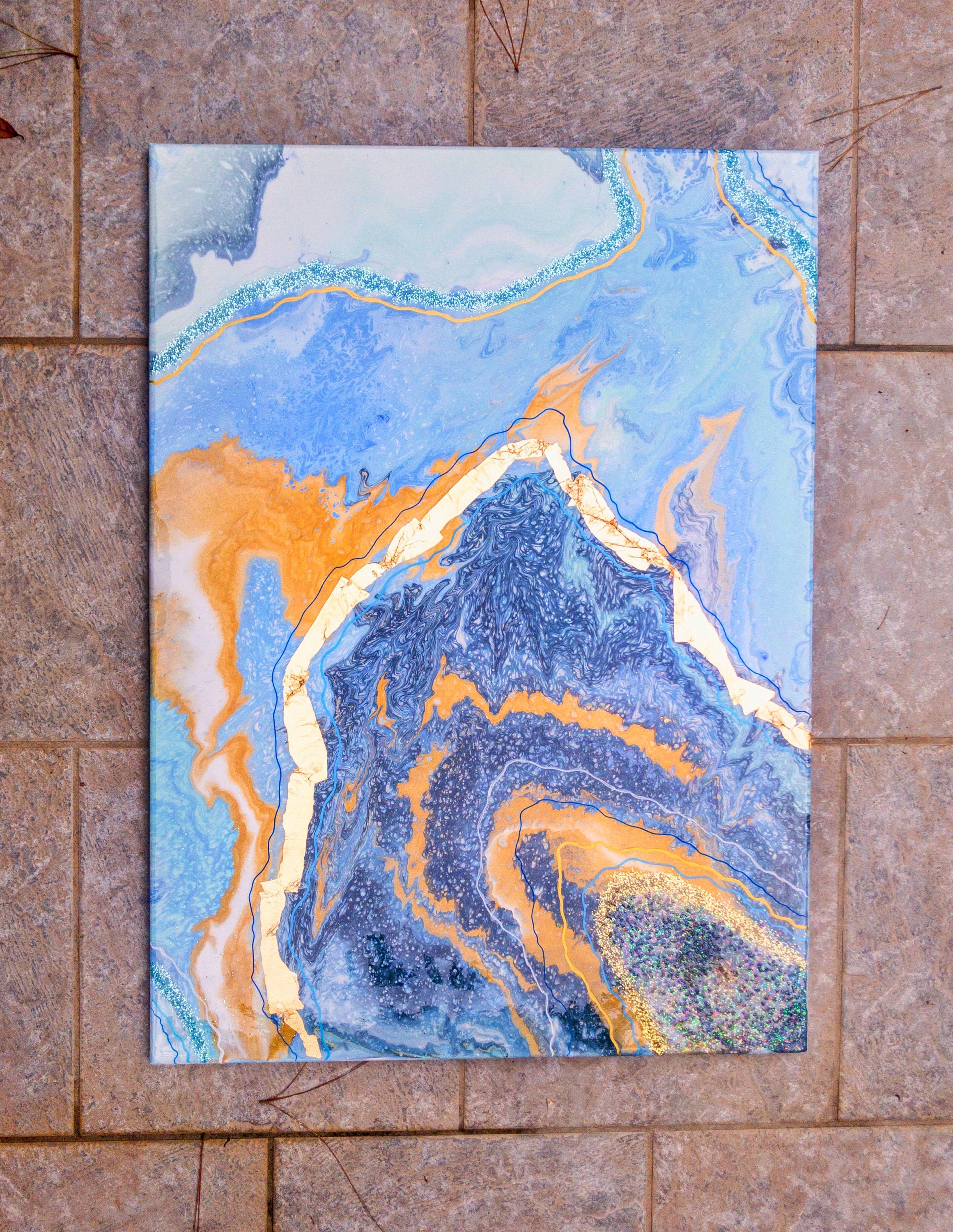 Custom Geode Abstract Canvas, Large Gemstone Wall Art - Etsy