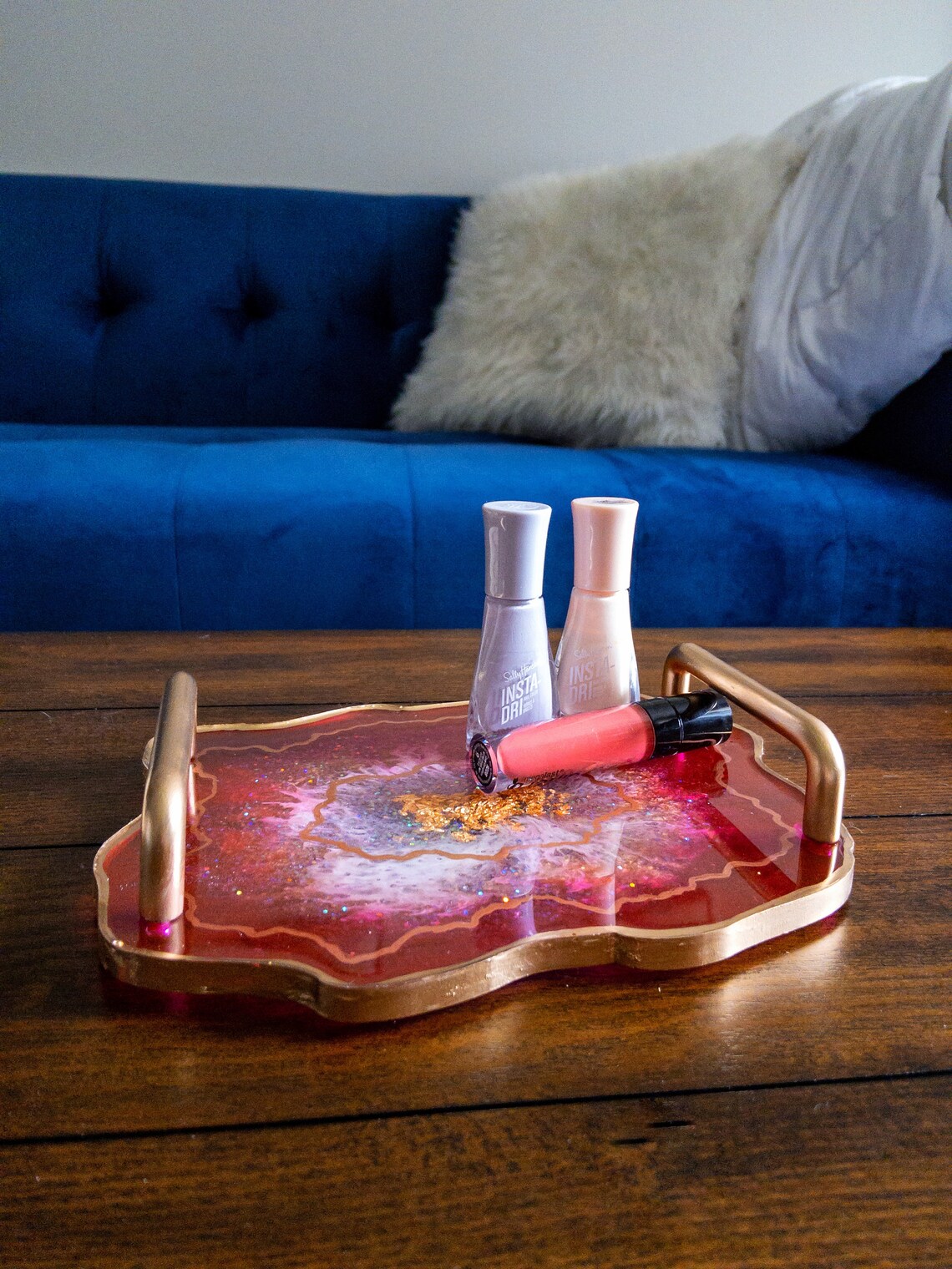 Custom Resin Geode Tray Agate Slice Coffee Table Tray Geode | Etsy