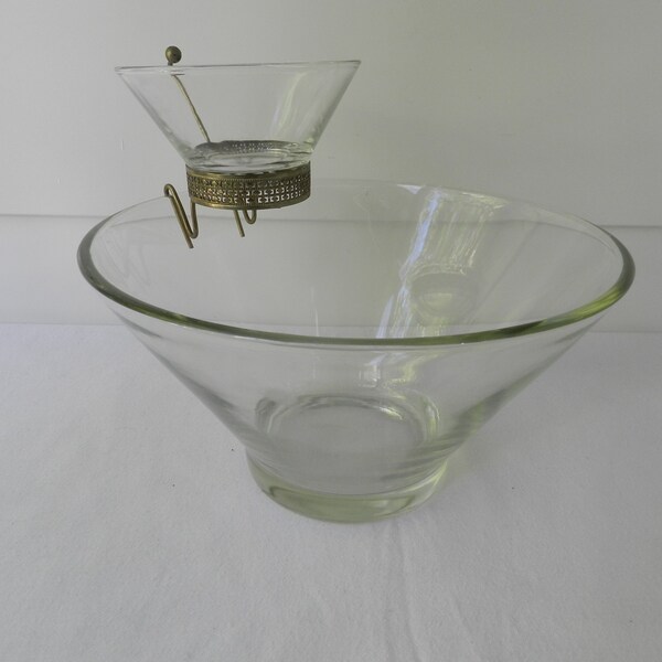 Vintage Chip and Dip Glass Bowl - Etsy