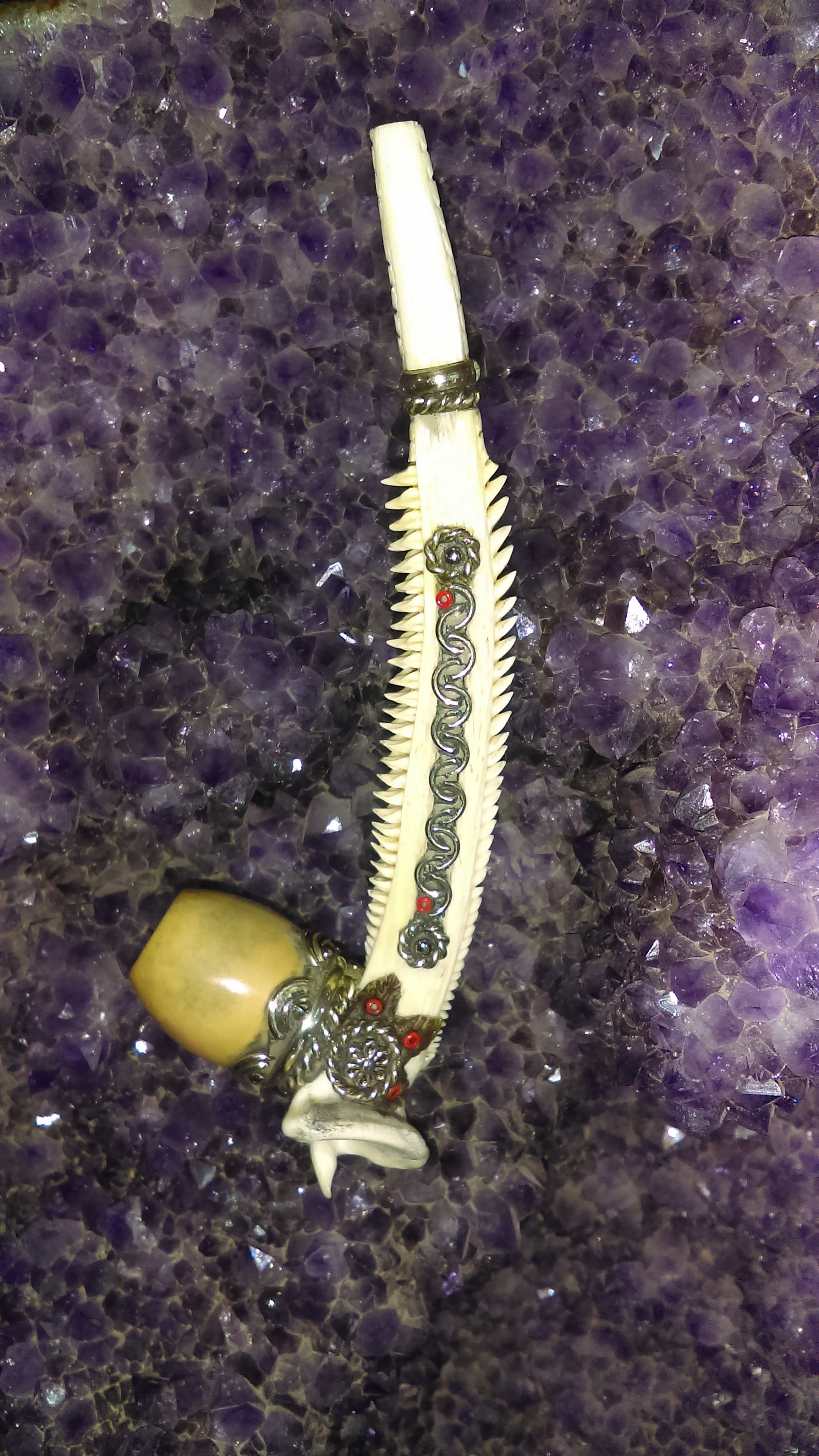 Pipe Bone With Natural Stone - Etsy