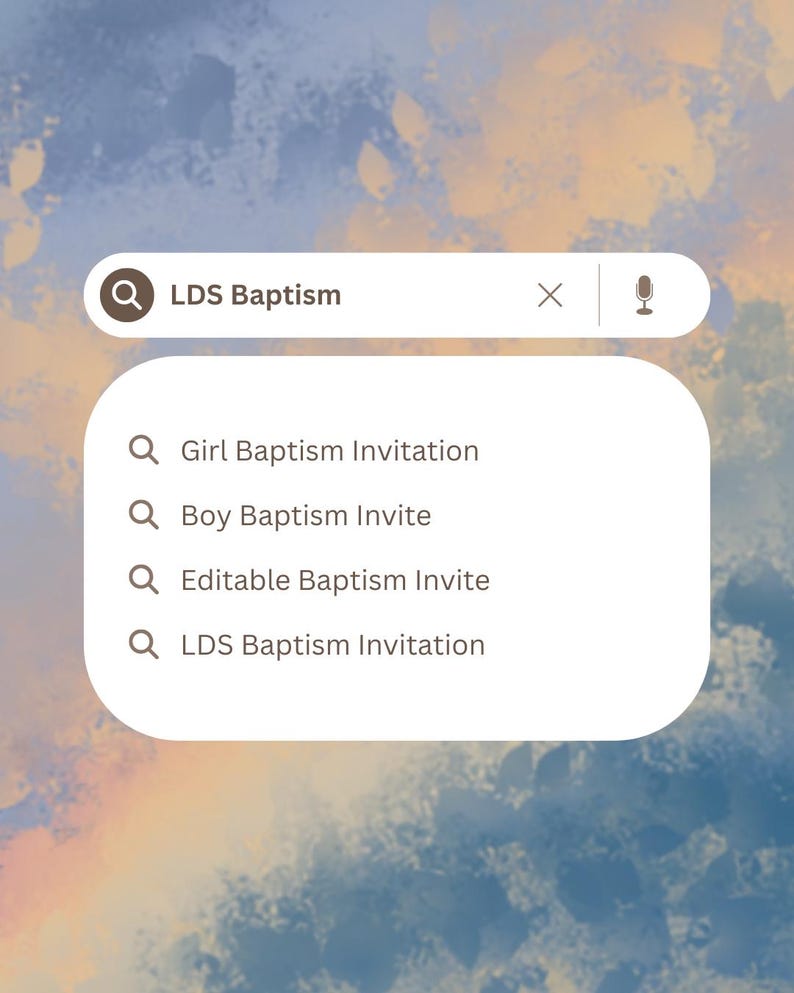 LDS Baptism Invitation Template | Editable Canva Baptism Invite ...