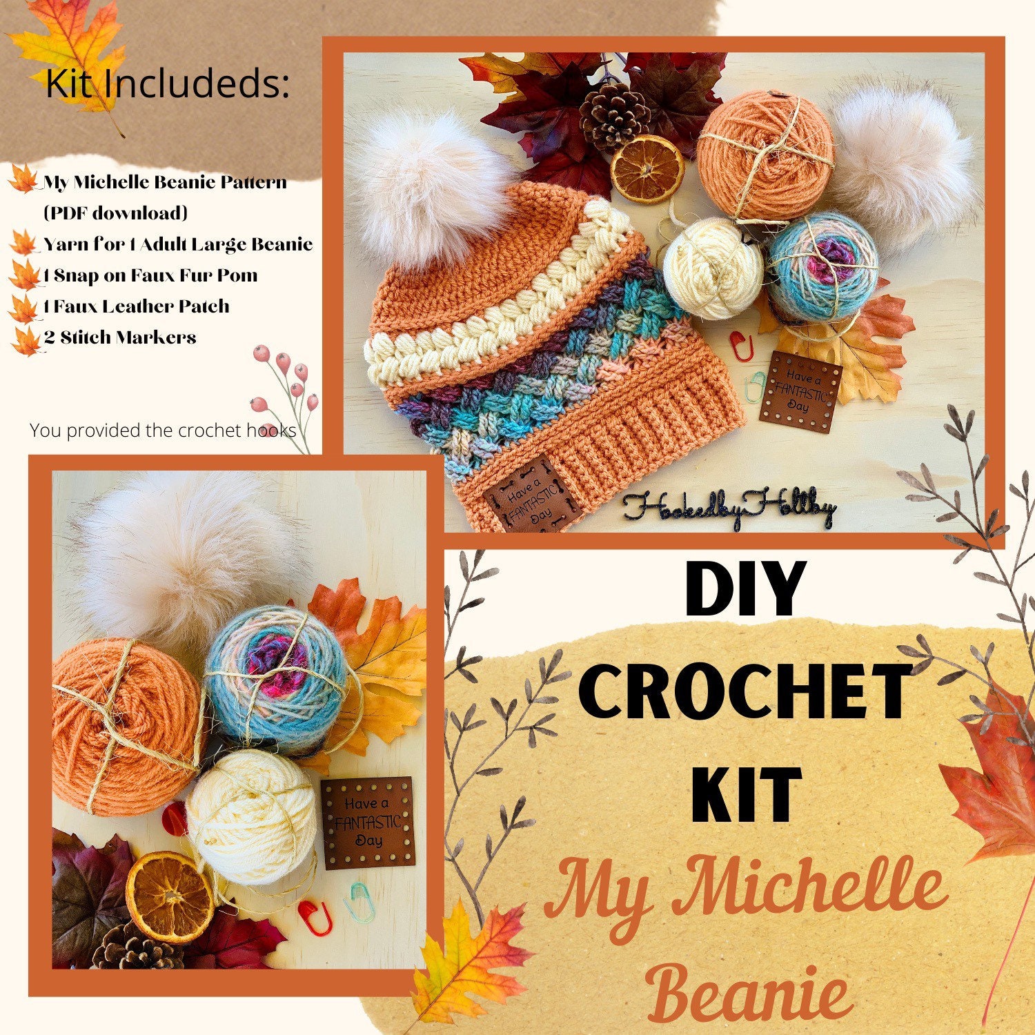 My Michelle Beanie DIY Crochet Kit - Crochet Beanie Kit - DIY Crochet ...