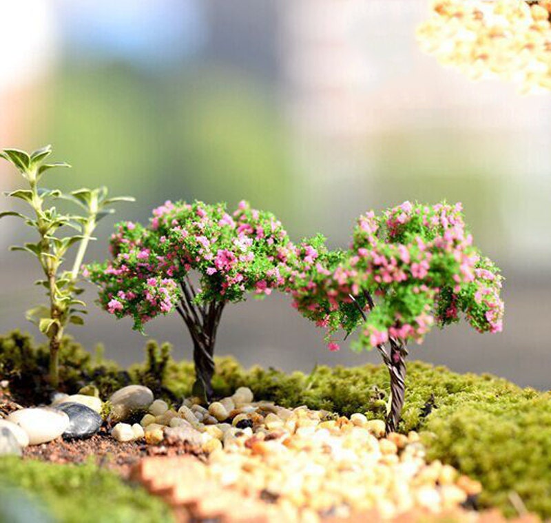 8pcs 5 to 7cm height artificial trees doll house sand model | Etsy