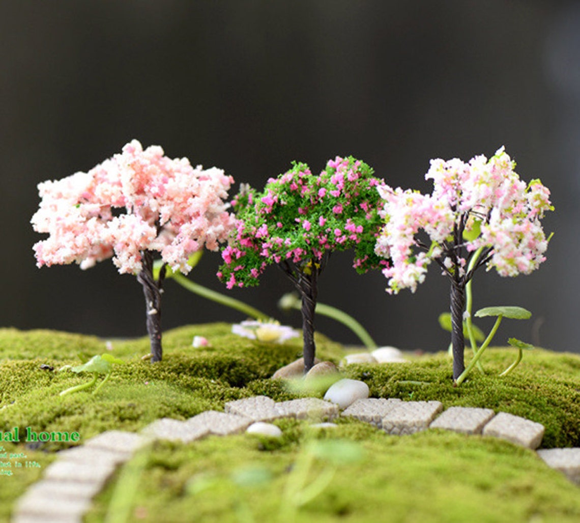 8pcs 5 to 7cm height artificial trees doll house sand model | Etsy