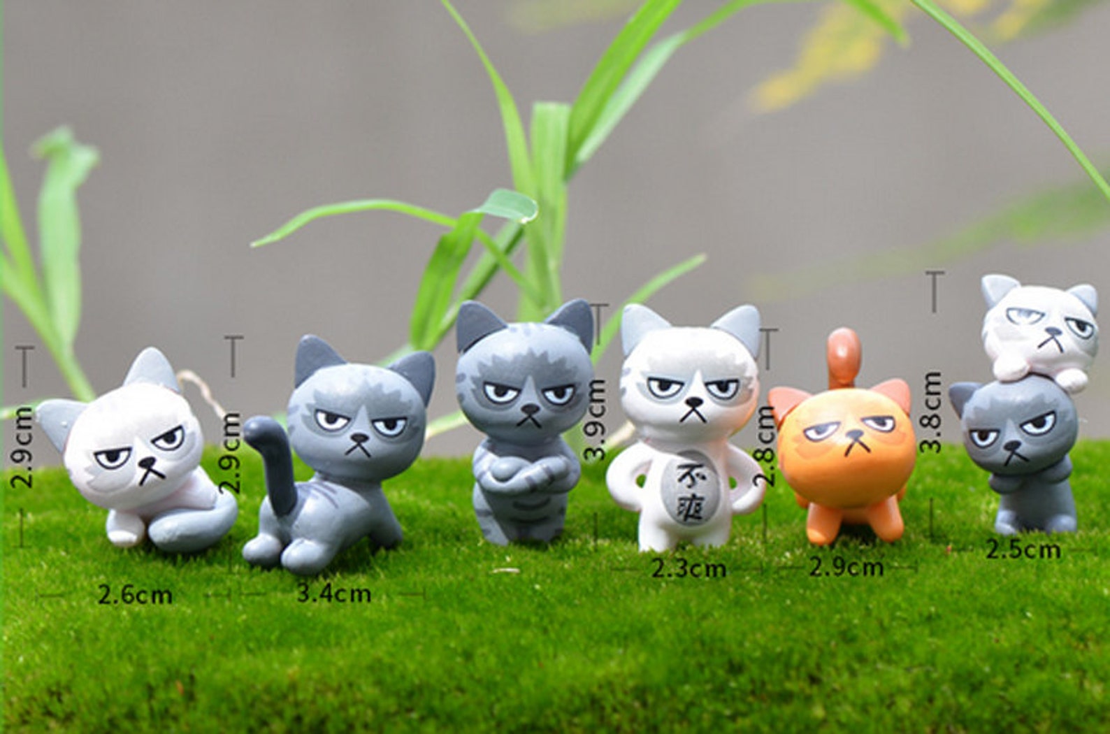 6pcs Cartoon Cat Figures Terrarium Resin Craft Fairy Garden | Etsy