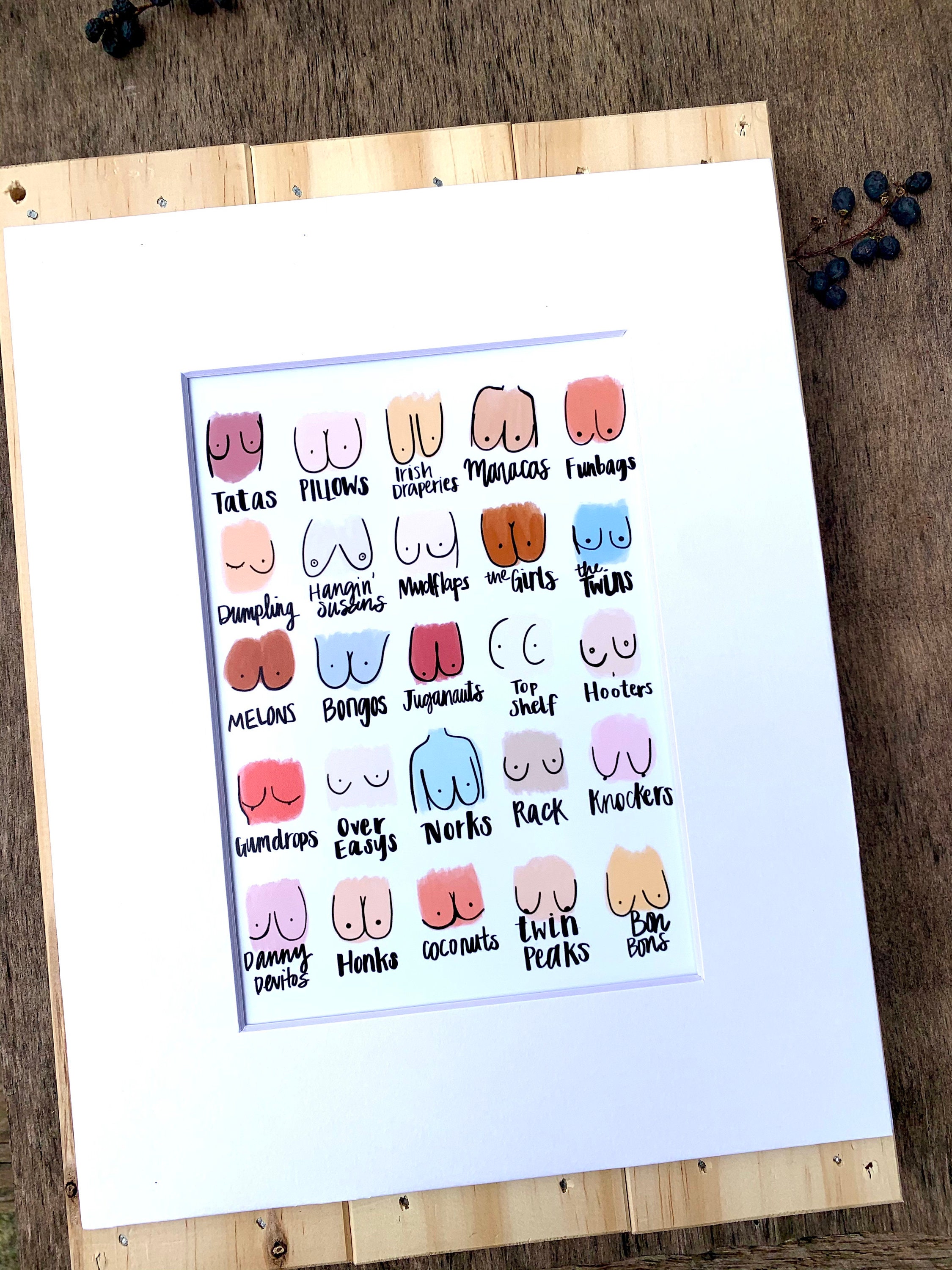Boob Slang Art Print Etsy Canada