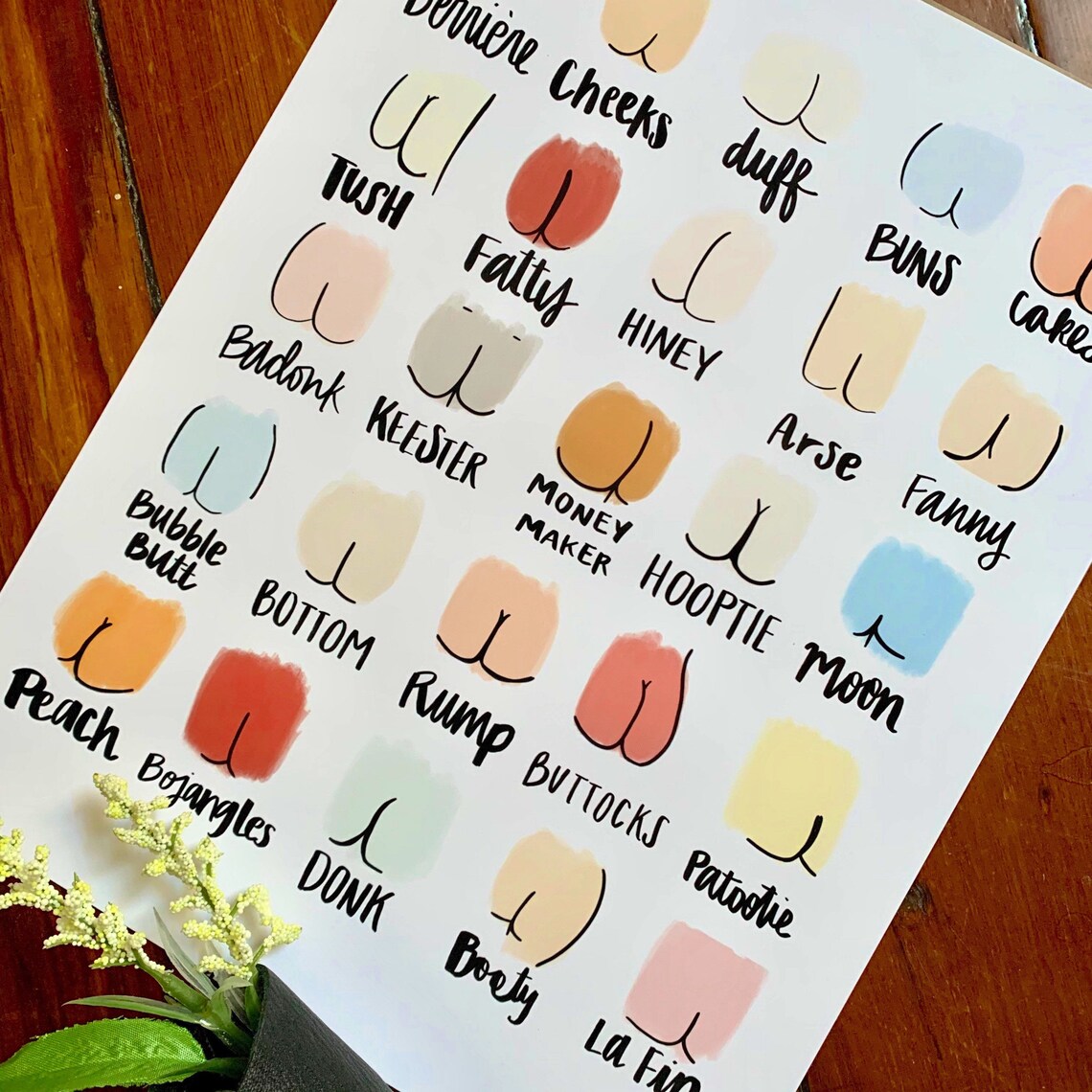 Butt Slang Art Print | Etsy