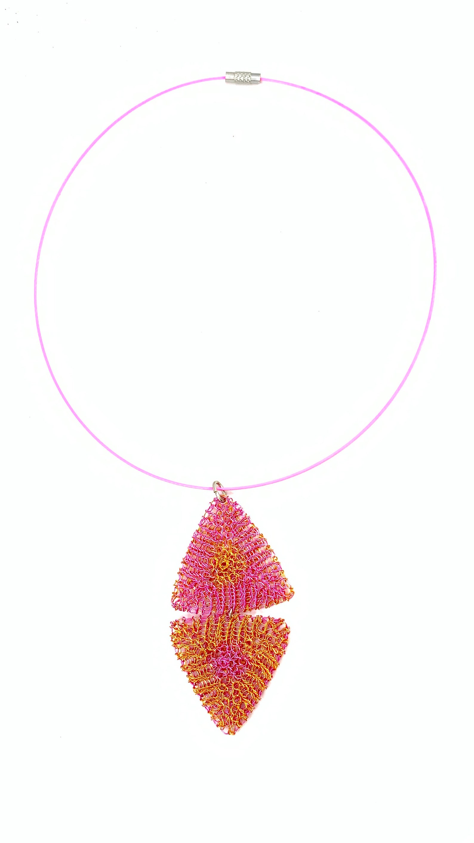 Choker With Double Wire Crochet Reversible Multicolor Double TRIANGLE ...
