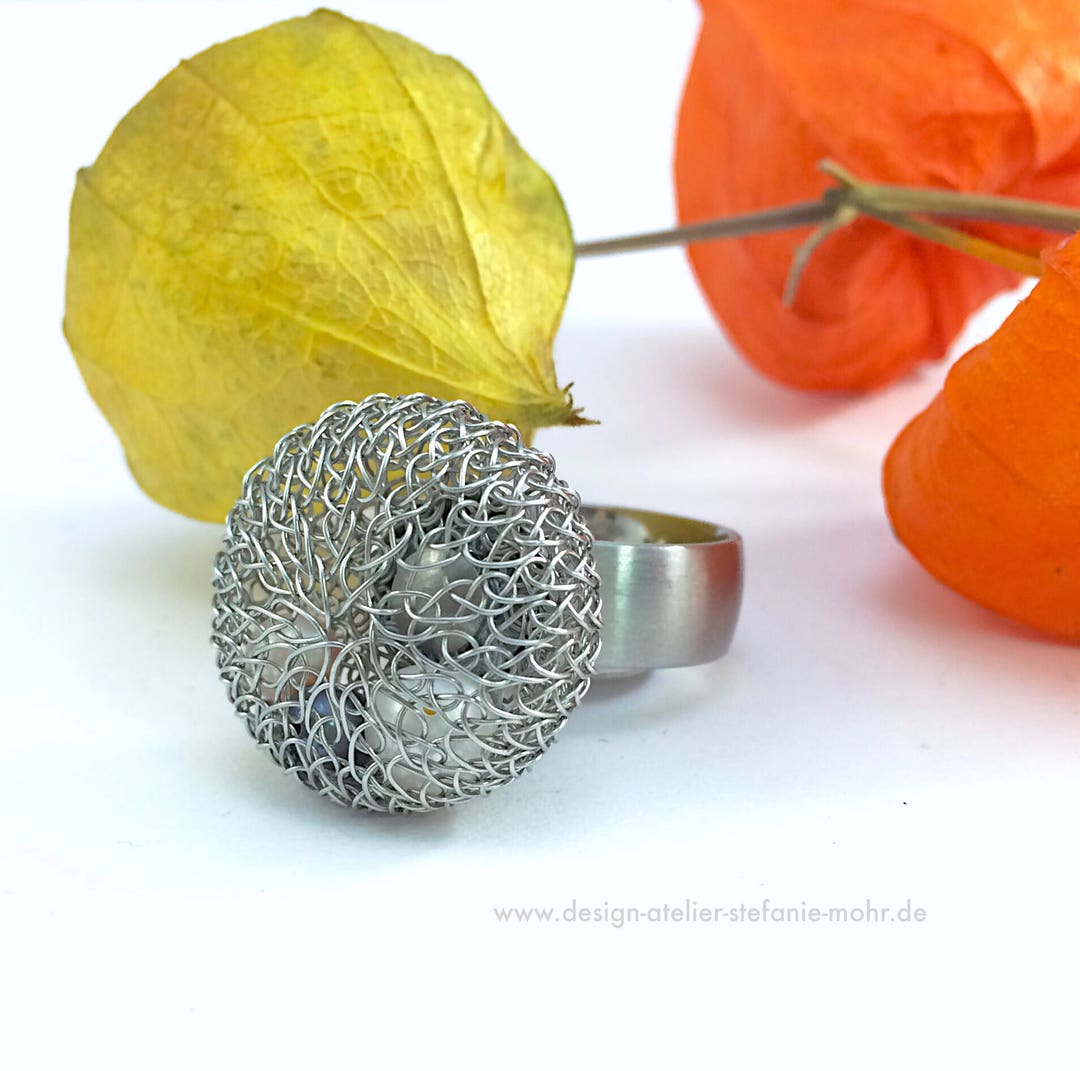 Stainless Steel Changeable Ring With Finger Knitted Stainless Steel ...