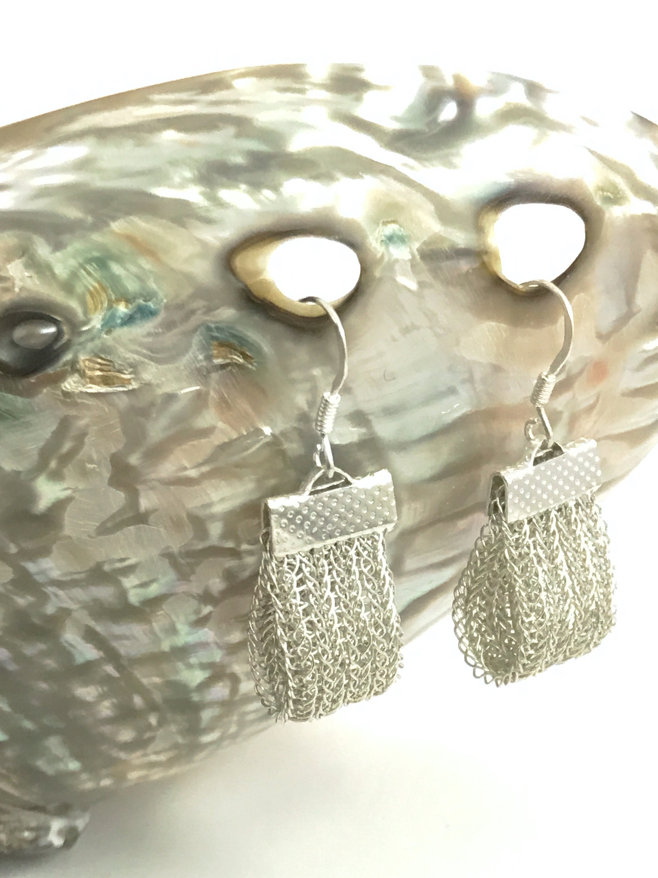 Double Wire Crochet Silver Colored Earrings - Etsy