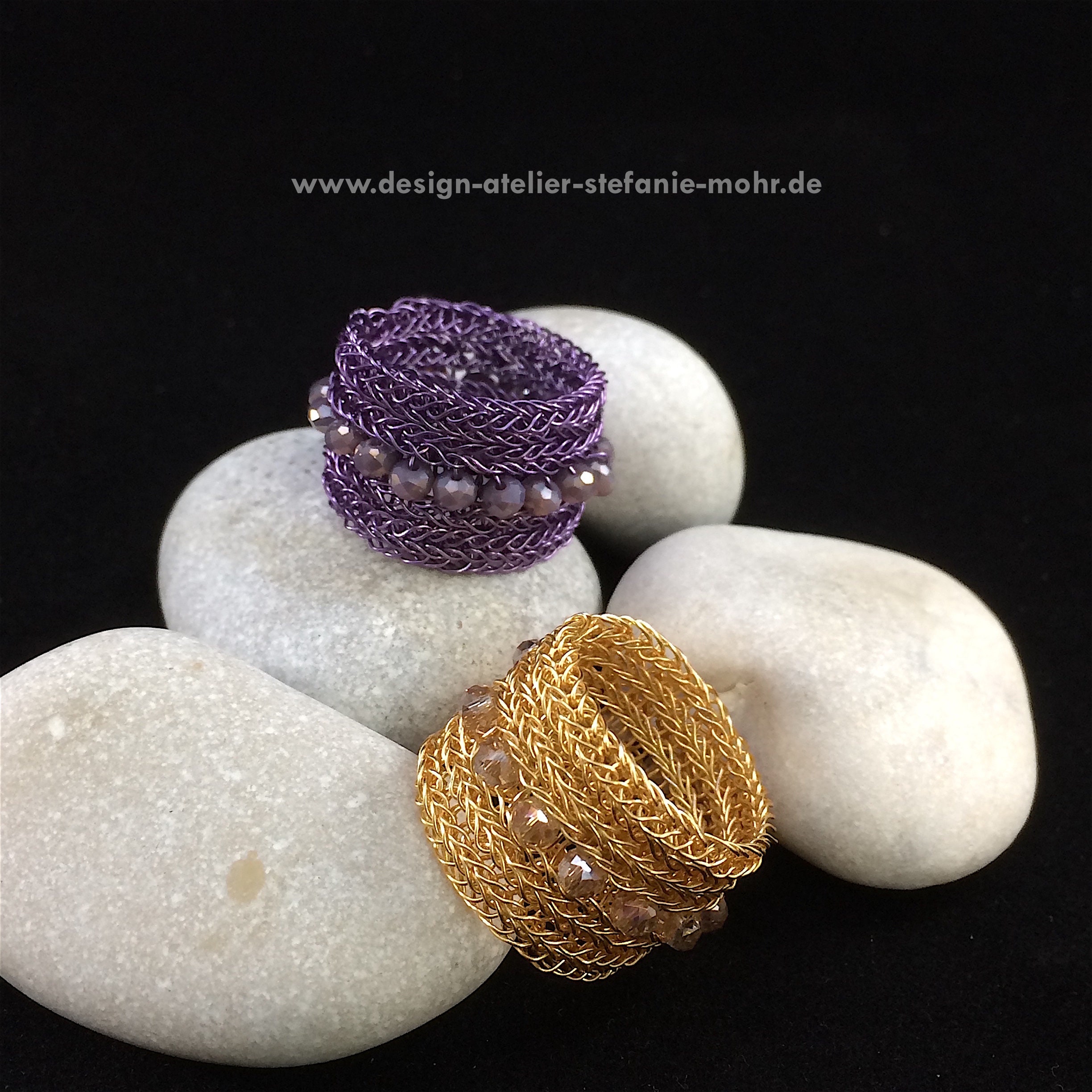 Double Wire Crochet Ring With Sparkling Crystal Beads Color - Etsy