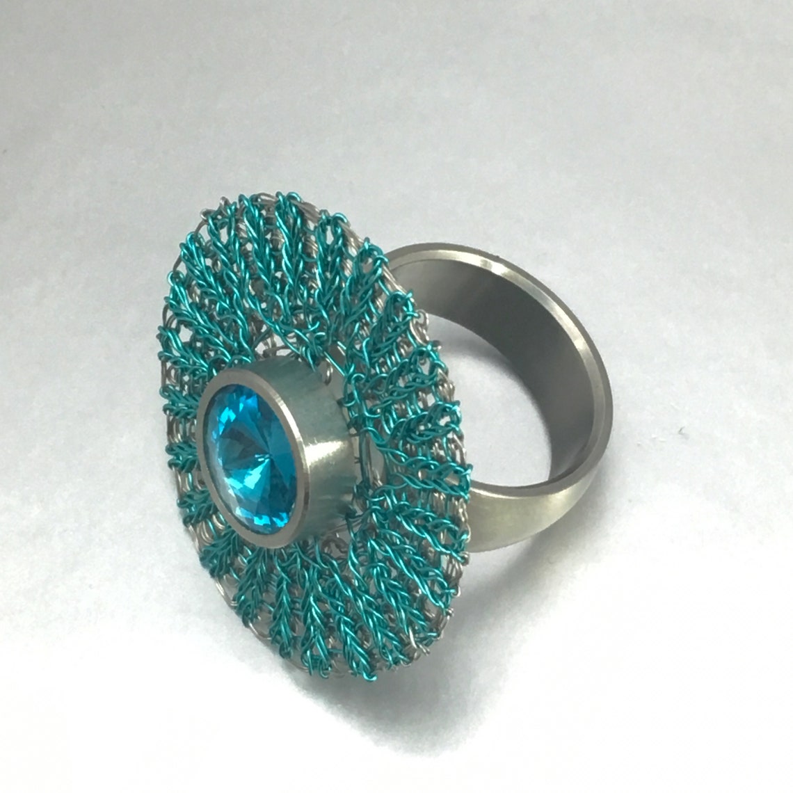Stainless Steel Changeable Ring With 2-sided Wire Crochet - Etsy