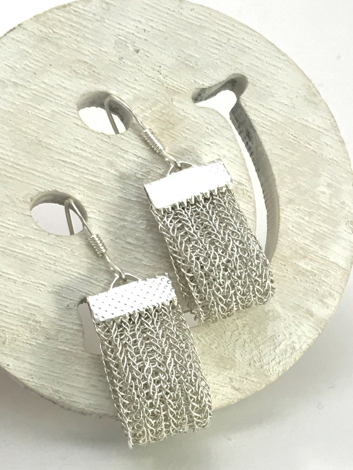 Double Wire Crochet Silver Colored Earrings - Etsy