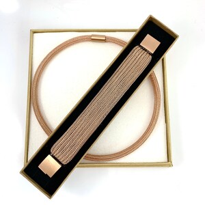 Hand Made Double Wire Crochet Rose Gold Filled Jewelry Set, Tube ...