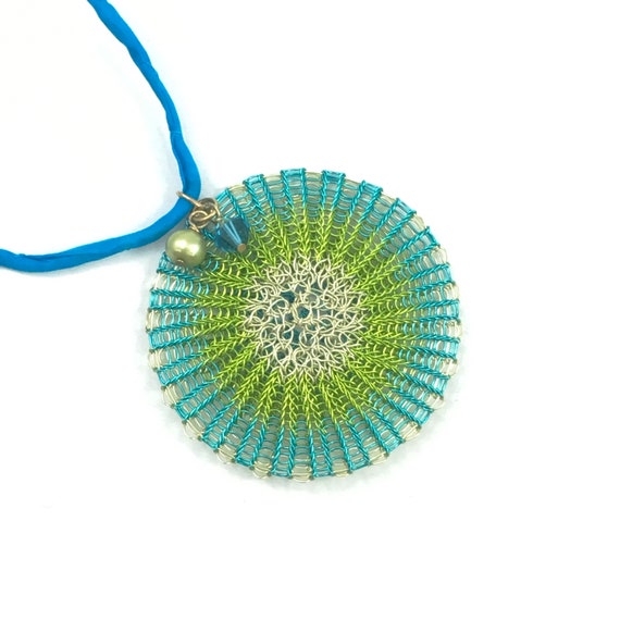 Double Wire Crochet Reversible Multicolour Pendant VICE-VERSA - Etsy