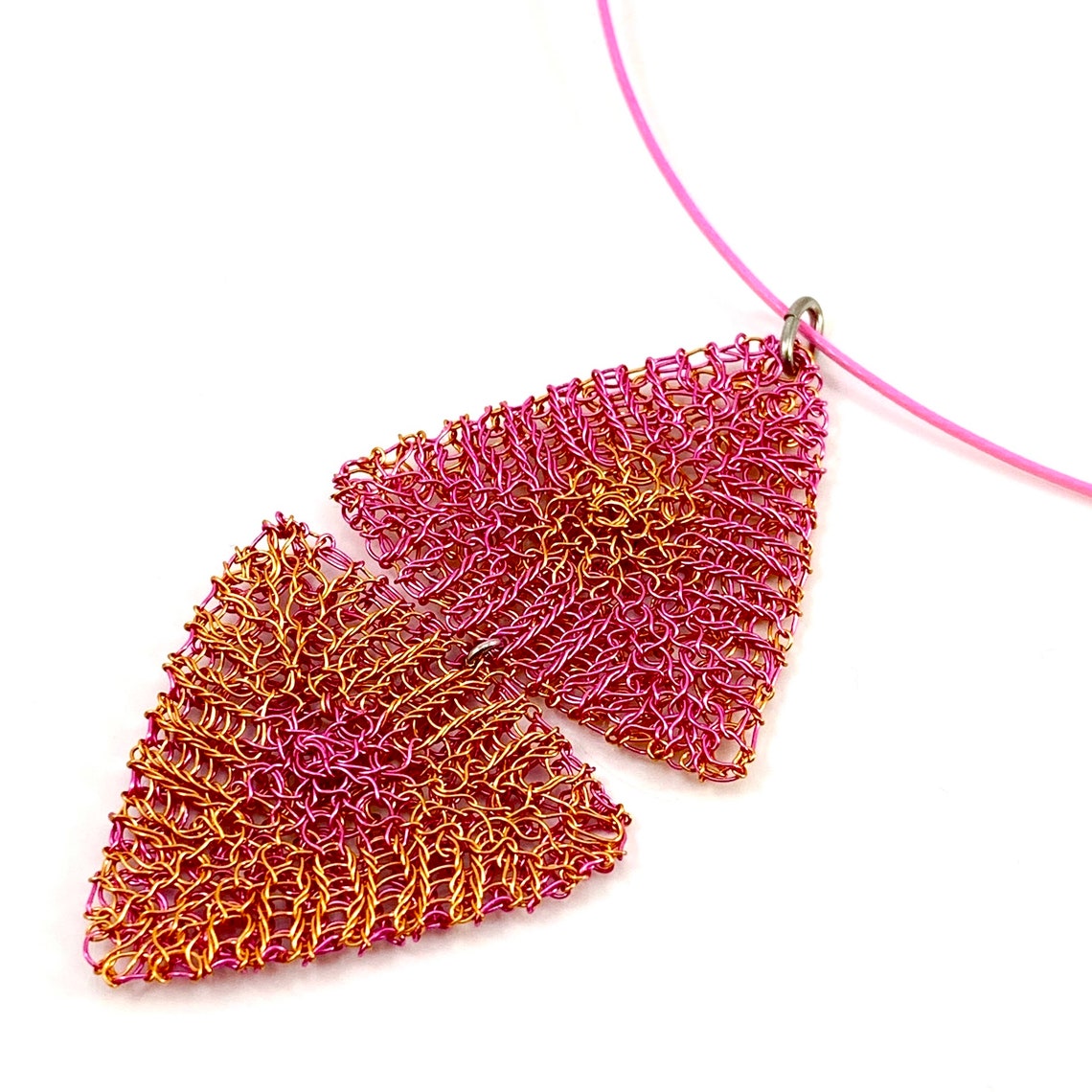 Choker With Double Wire Crochet Reversible Multicolor Double TRIANGLE ...