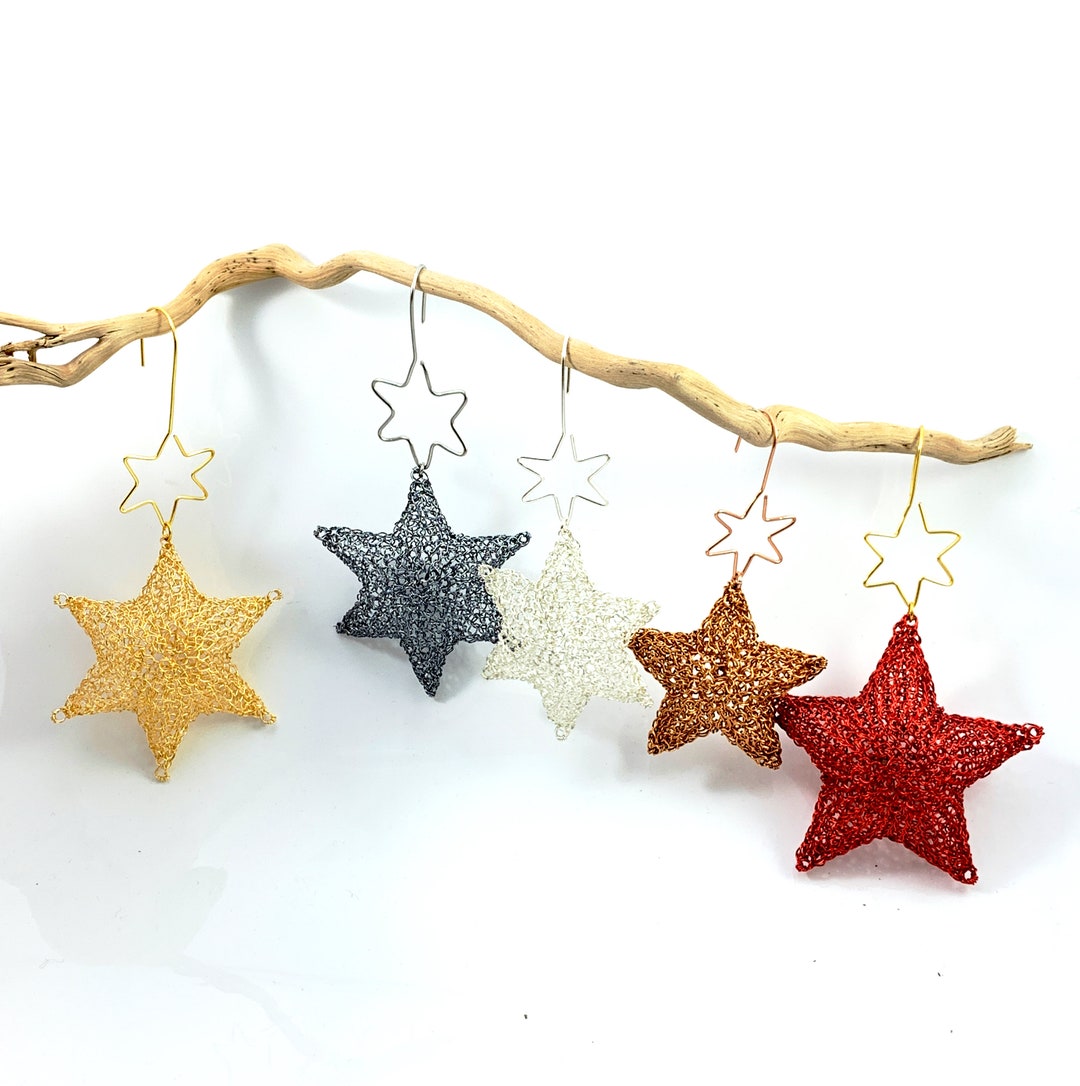 Wandering STARS - Wire Crochet Star Made of Colored Copper Wire With ...