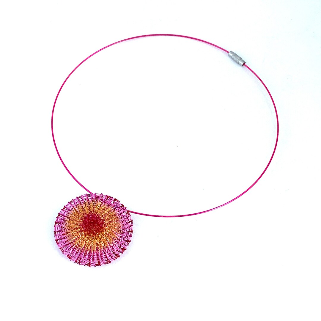 Choker With Double Wire Crochet Reversible Multicolor Pendant VICE ...