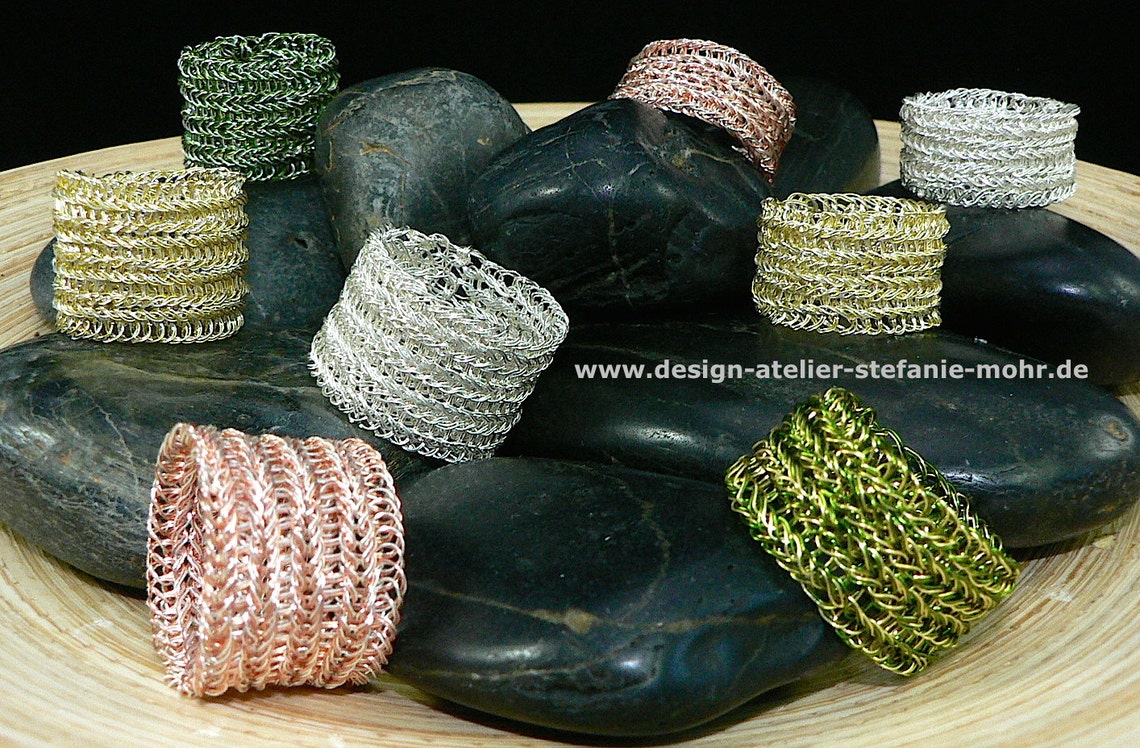 Double wire crochet ring single or bi-color | Etsy