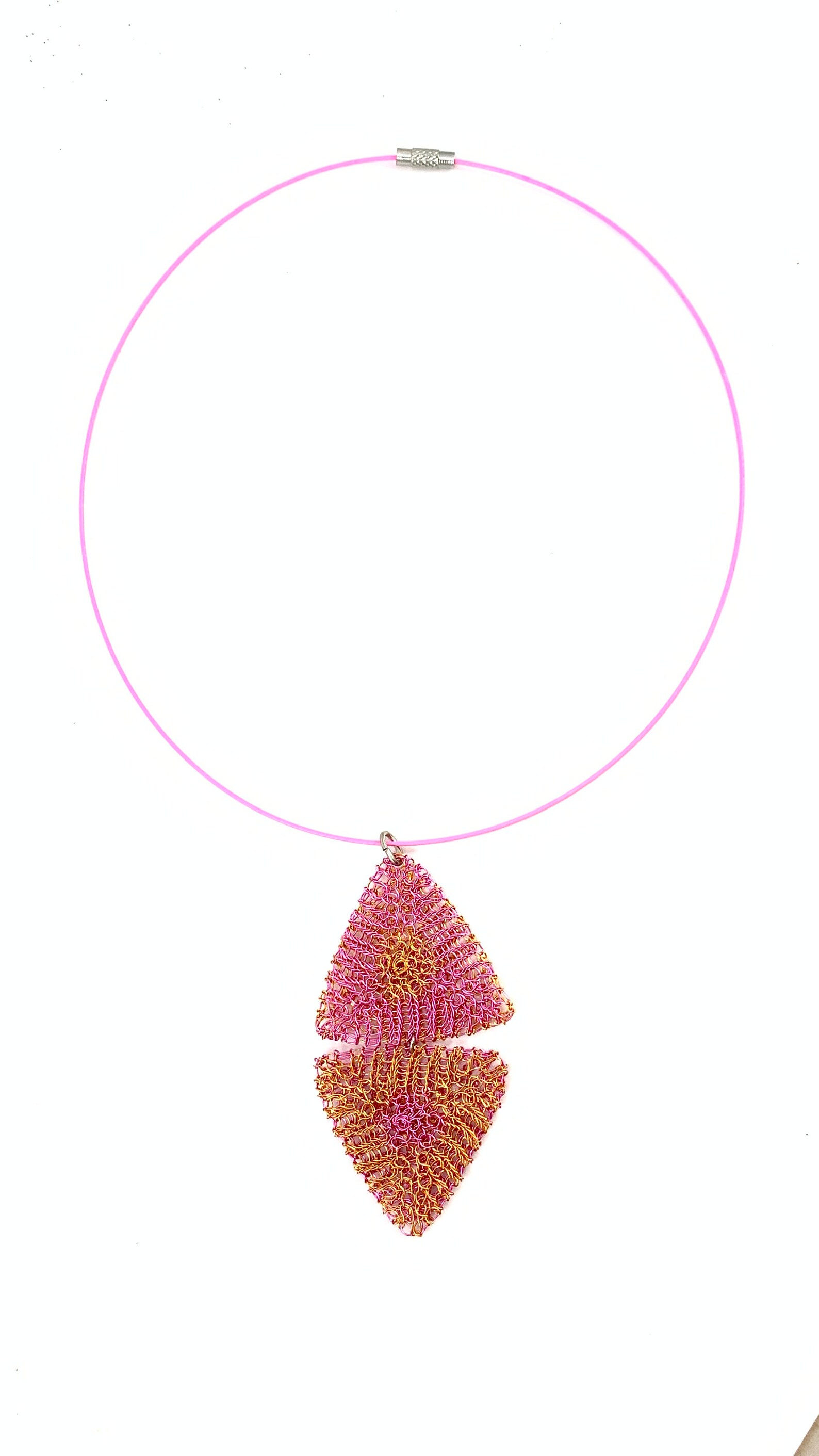 Choker With Double Wire Crochet Reversible Multicolor Double TRIANGLE ...