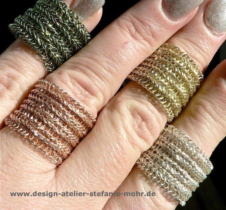 Double wire crochet ring single or bi-color | Etsy